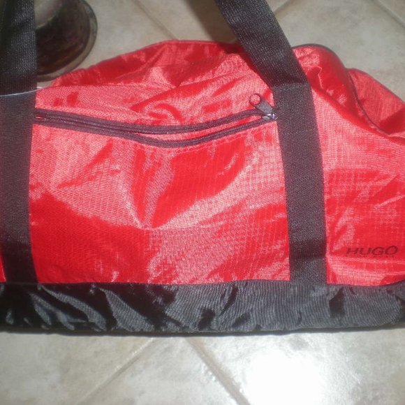 Hugo Boss | Bags | Hugo Boss Brand Luggage Duffel Bag Travel Red Nwot ...